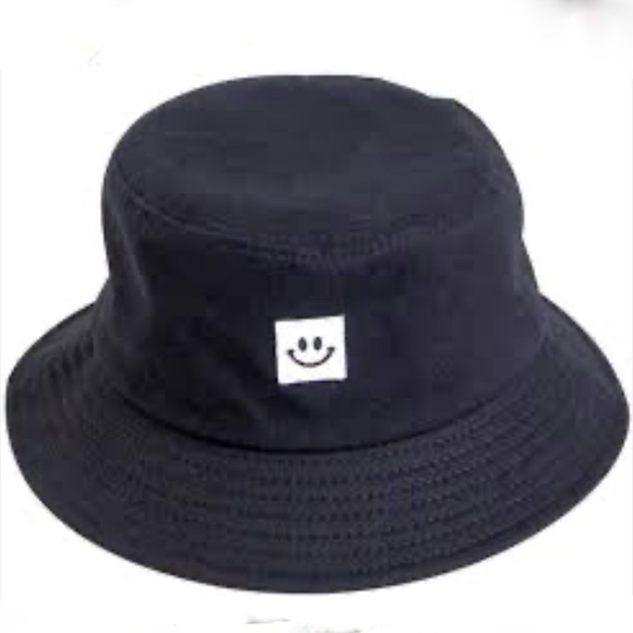 Accessories | Smiley Face Black Bucket Hatone Size | Poshmark